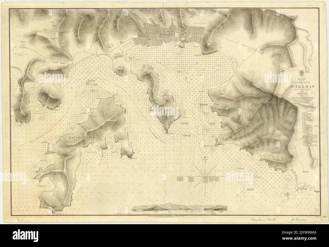 English: Nautical chart of the Harbour of St Thomas, Virgin Islands ...