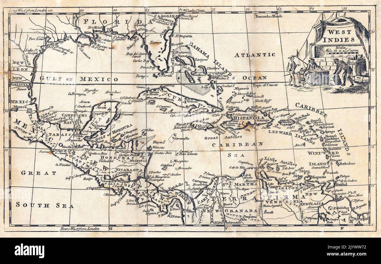 West Indies map A new geographical, historical, and commercial grammar ...