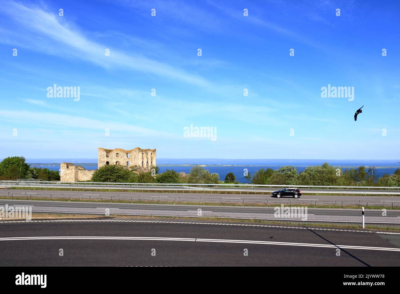 Sweden, Lake Vattern Area, Uppgranna, the Brahehus castle ruins Stock ...