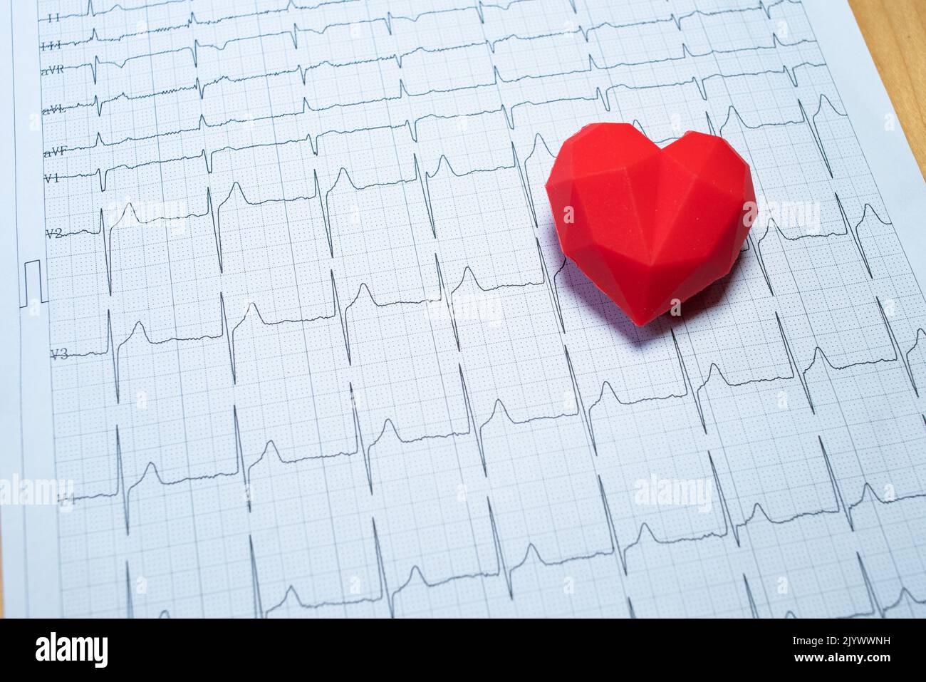 Close up of heart and ECG graph (electrocardiograph)，heart health care ...