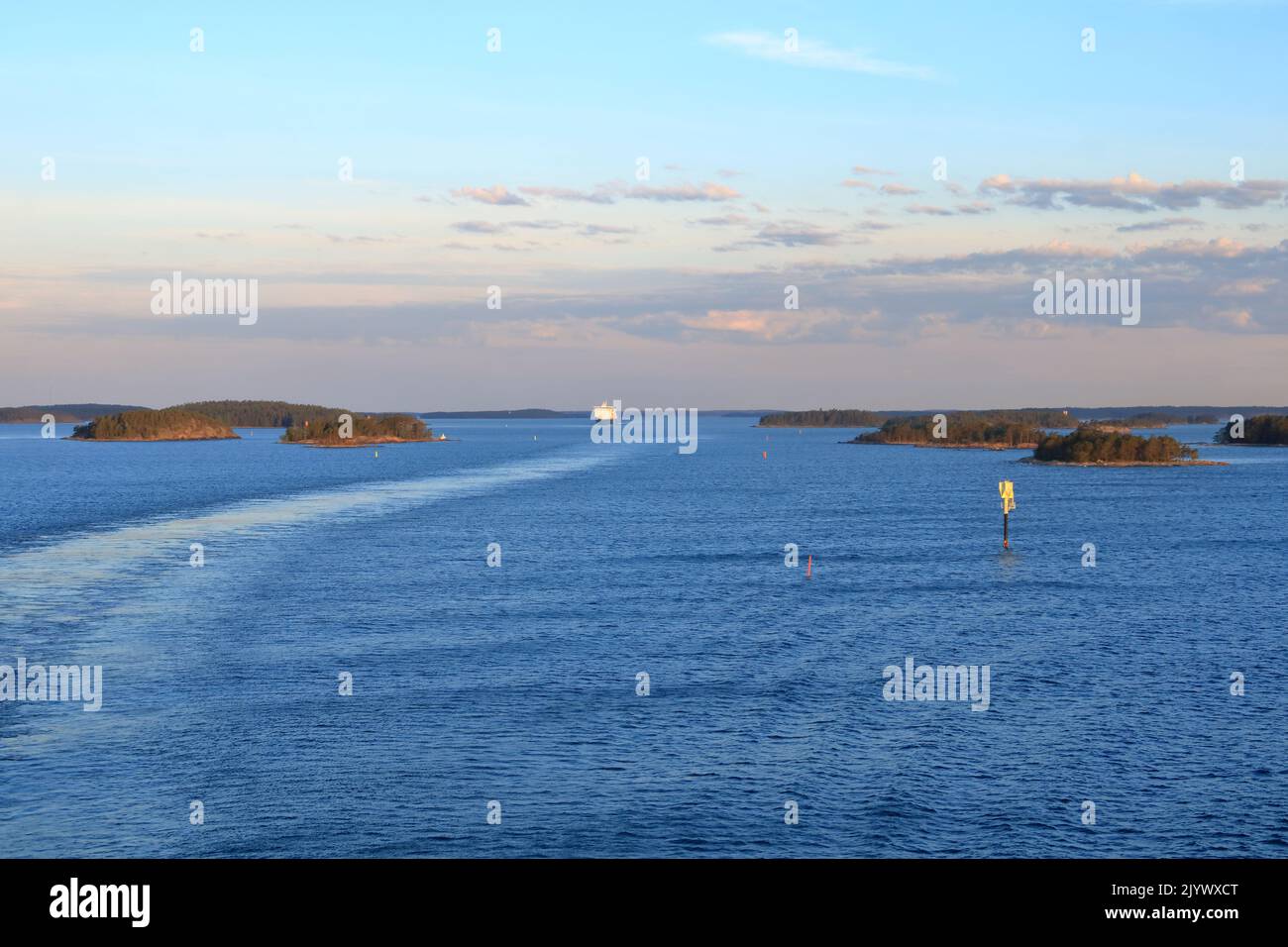 Beautiful early morning scenery with open view of the natural ...