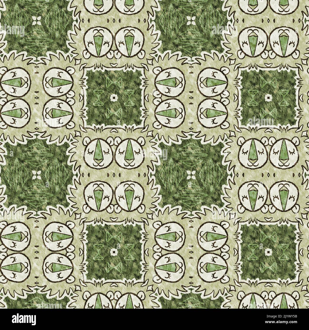 Mosaic geometric green leopard print texture pattern. Trendy ...