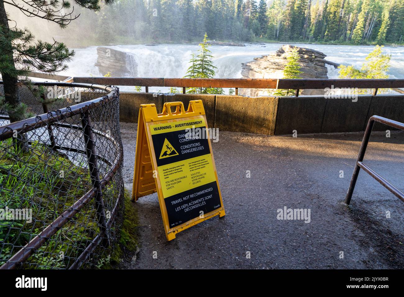 Alberta, Canada - July 13, 2022: Warning sign of dangerous conditions ...
