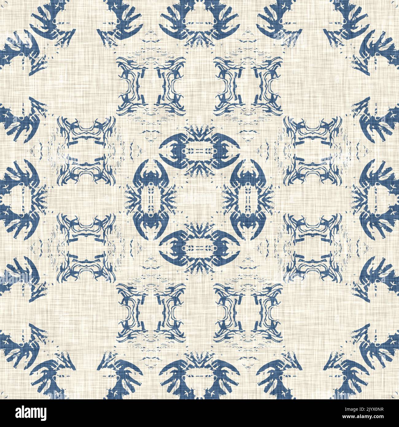 French blue quilt printed fabric pattern for shabby chic home decor ...
