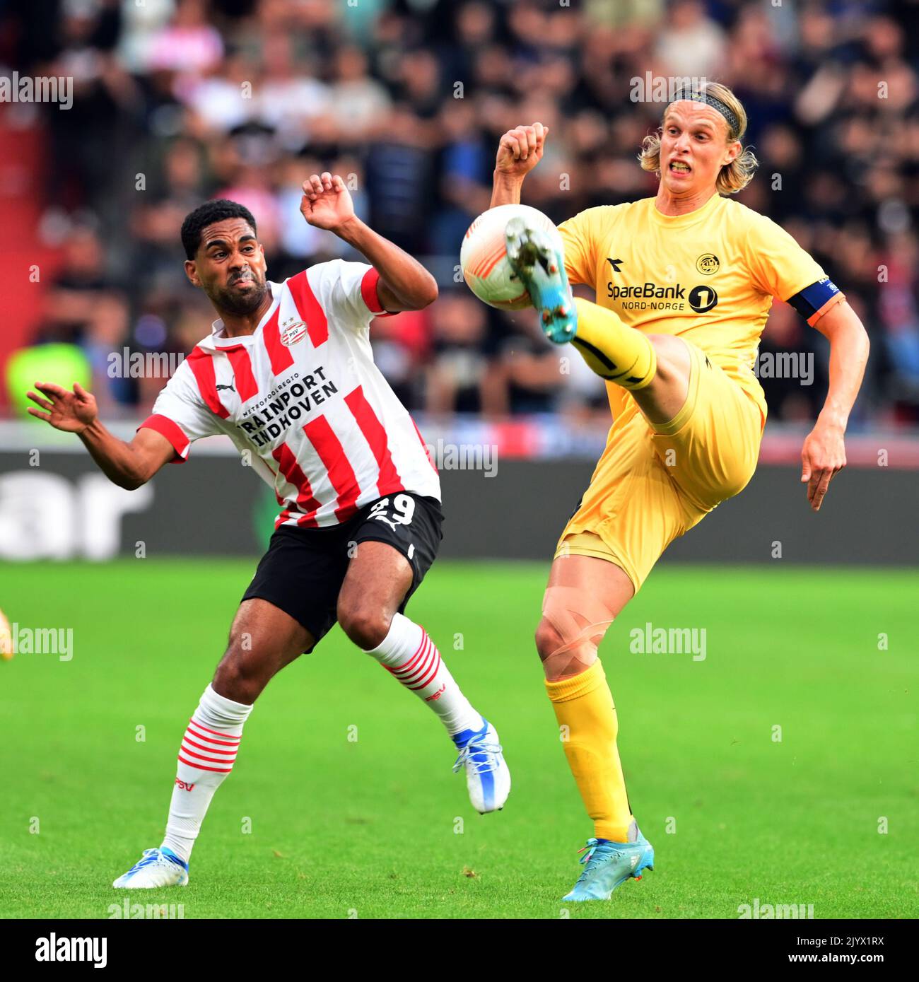 EINDHOVEN - (lr) Philipp Mwene of PSV Eindhoven, Ulrik Saltnes of Bodo ...