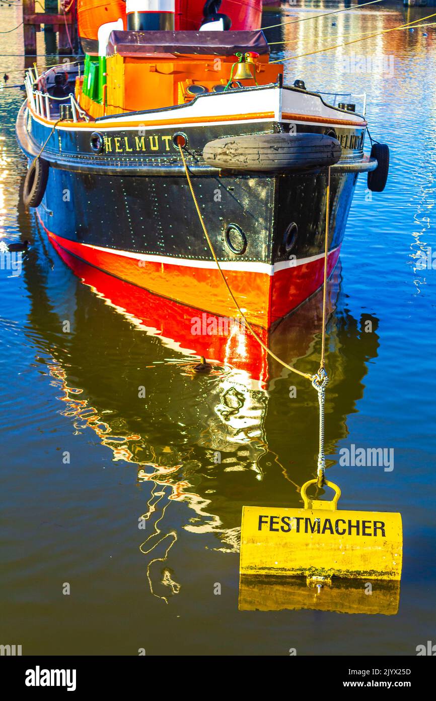 Bremerhaven Germany 16. January 2011 Details equipment anchor dock port ...