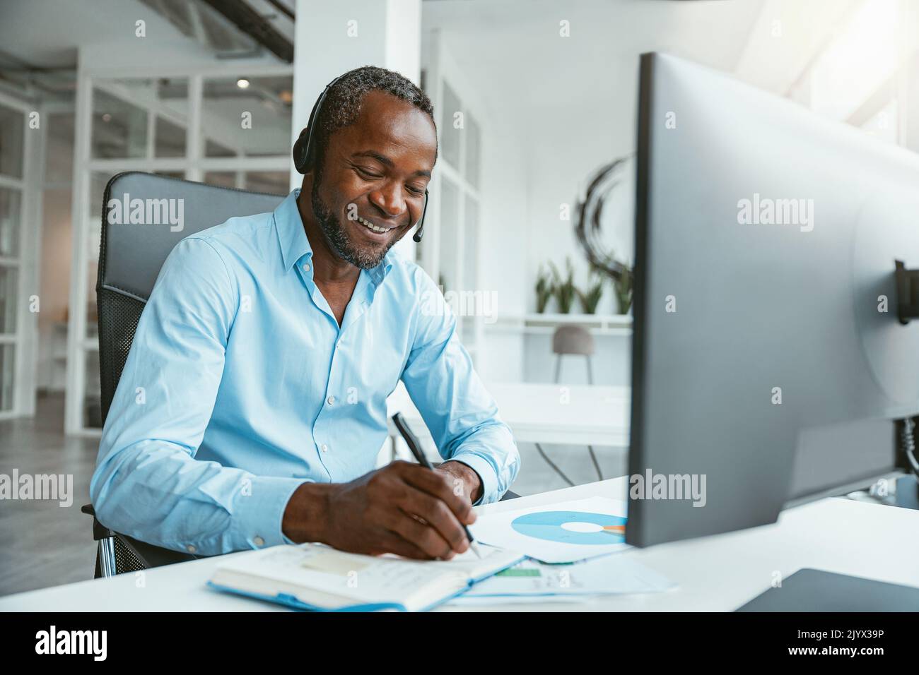 Closeup attractive business man working hi-res stock photography and images - Alamy