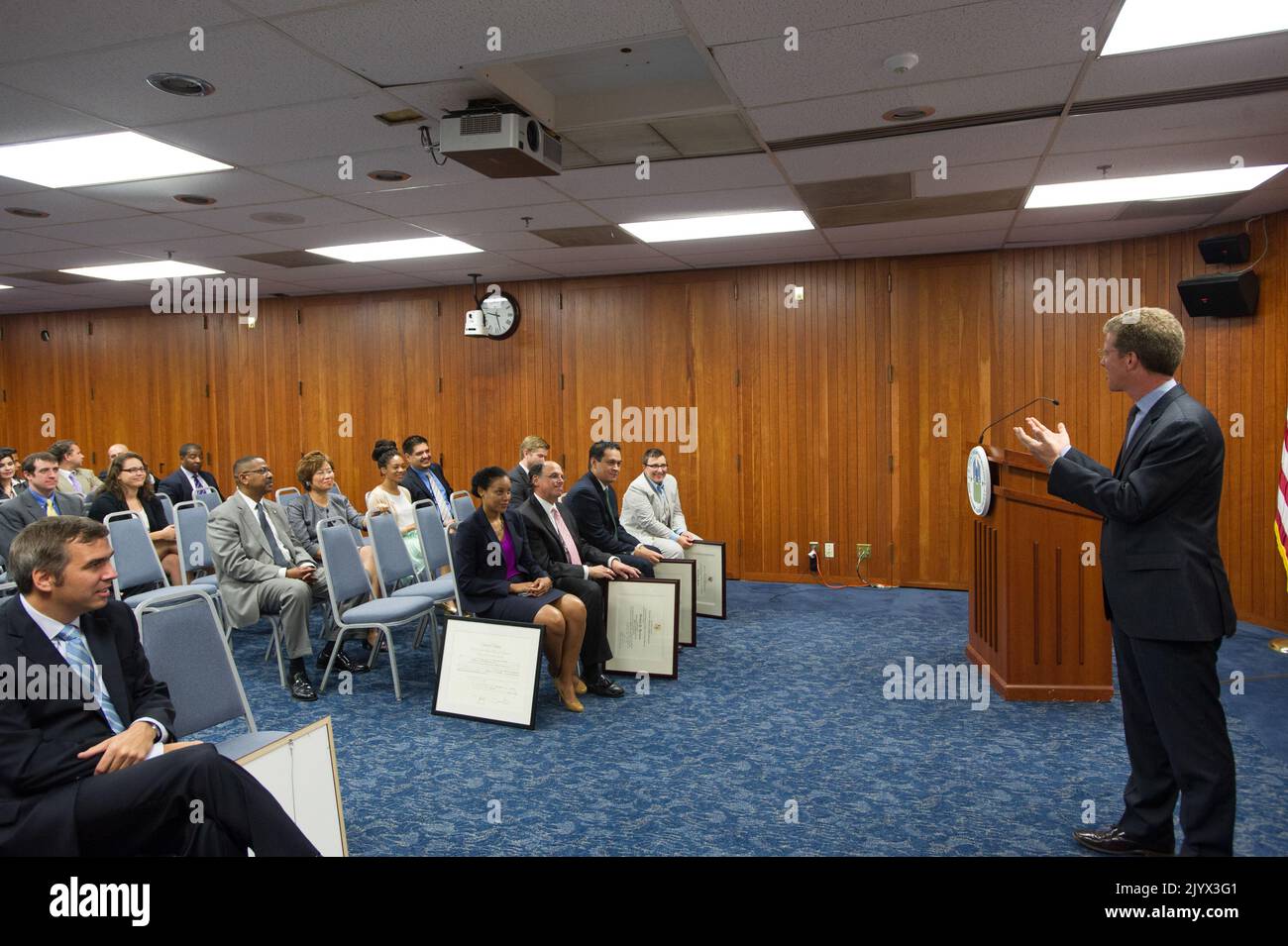 Swearing-in ceremony, with Secretary Shaun Donovan, for group of senior ...