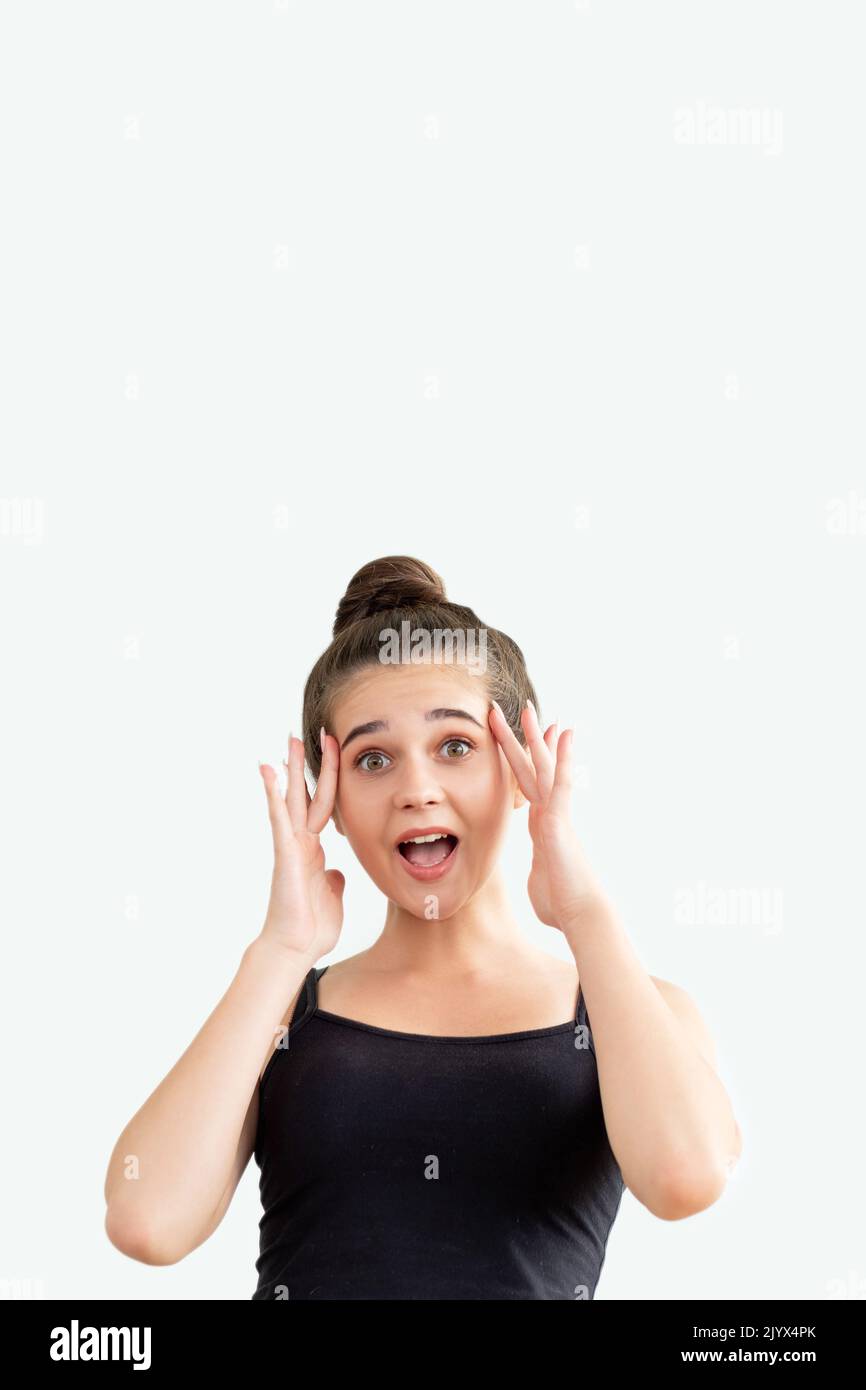 surprised woman unexpected situation shocked lady Stock Photo - Alamy