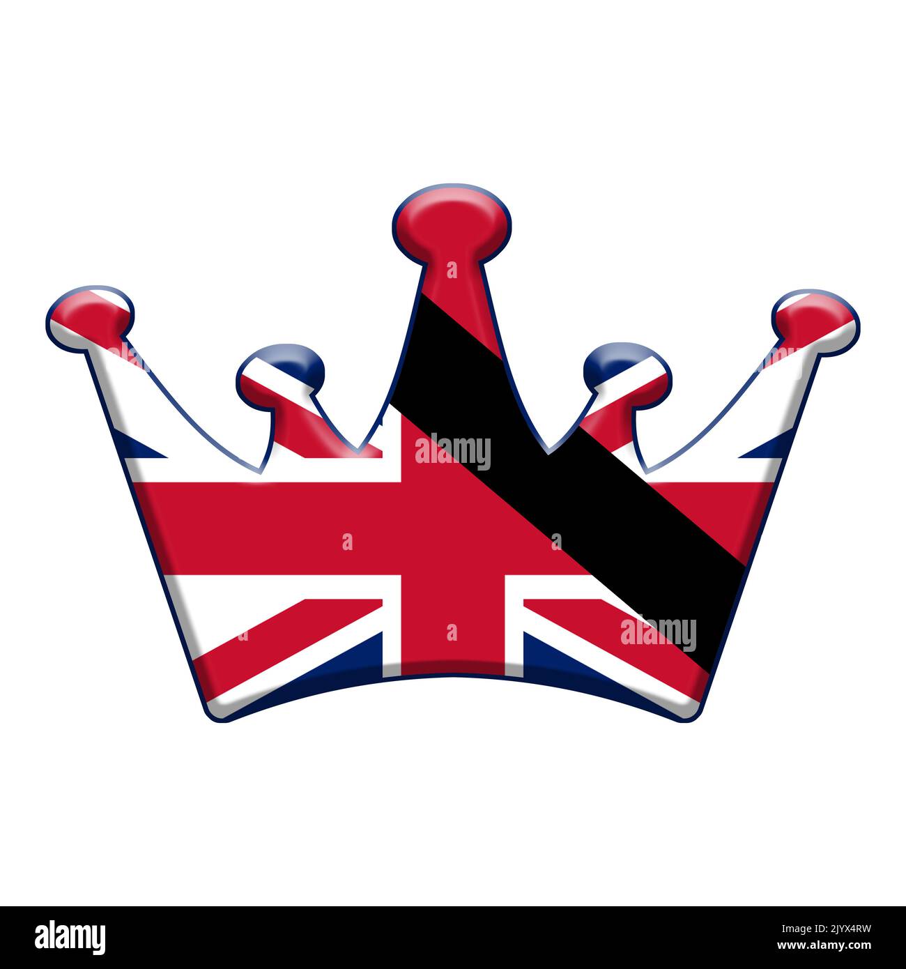 Union Jack on crown with mourning ribbon Stock Photo - Alamy