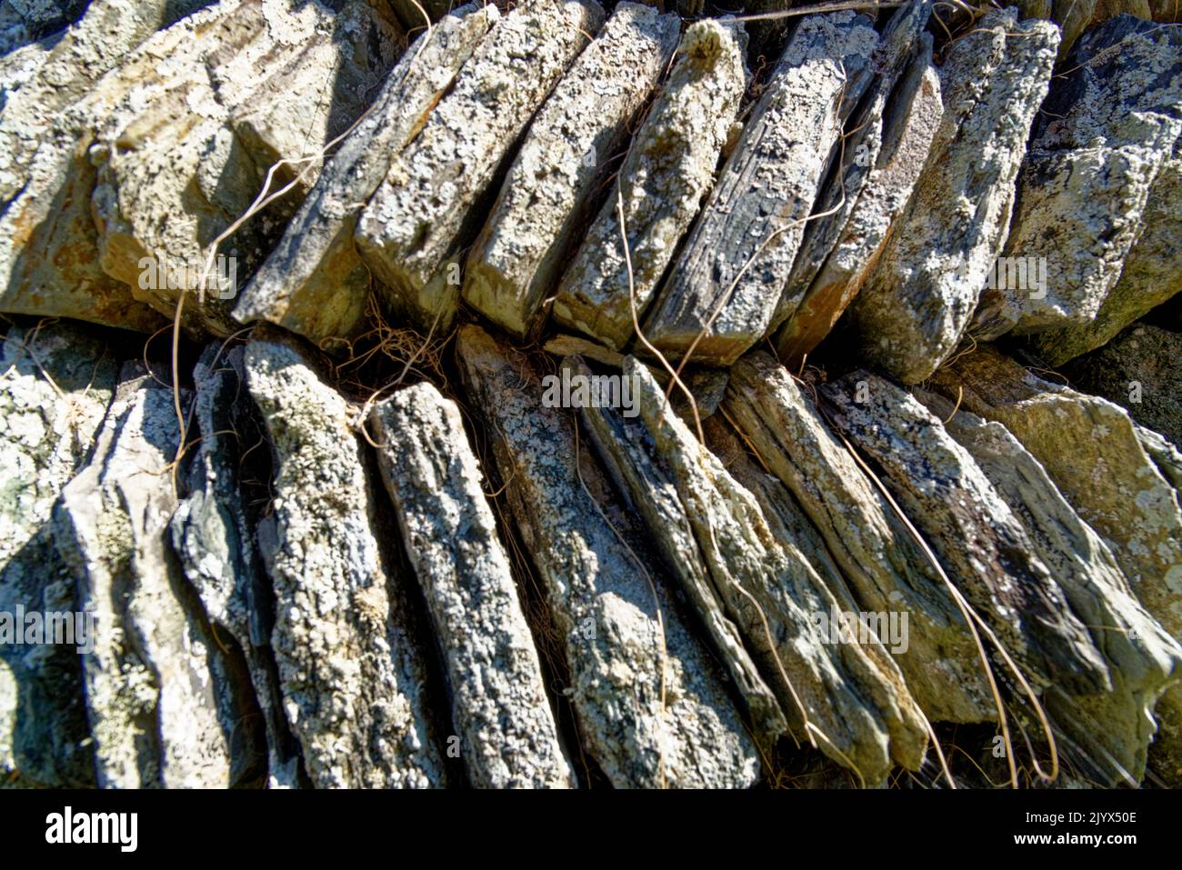 Background - A dry stone wall built in Cornwall, United Kingdom ...
