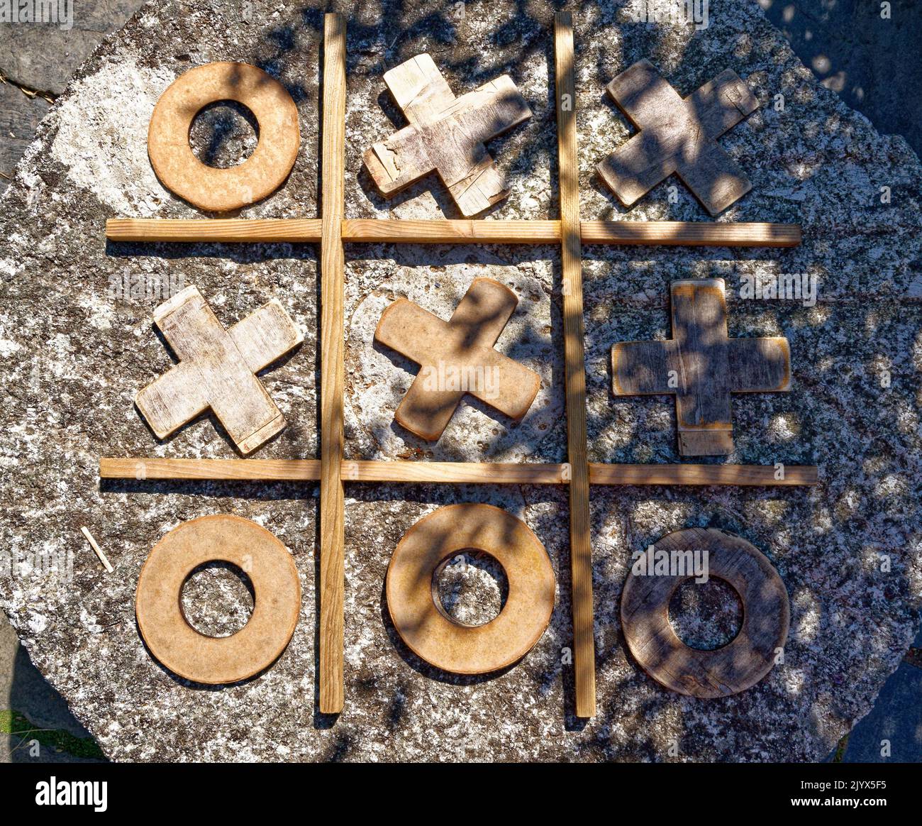 Wooden game Tic Tac Toe, close-up - Textured wooden tic-tac-toe game ...