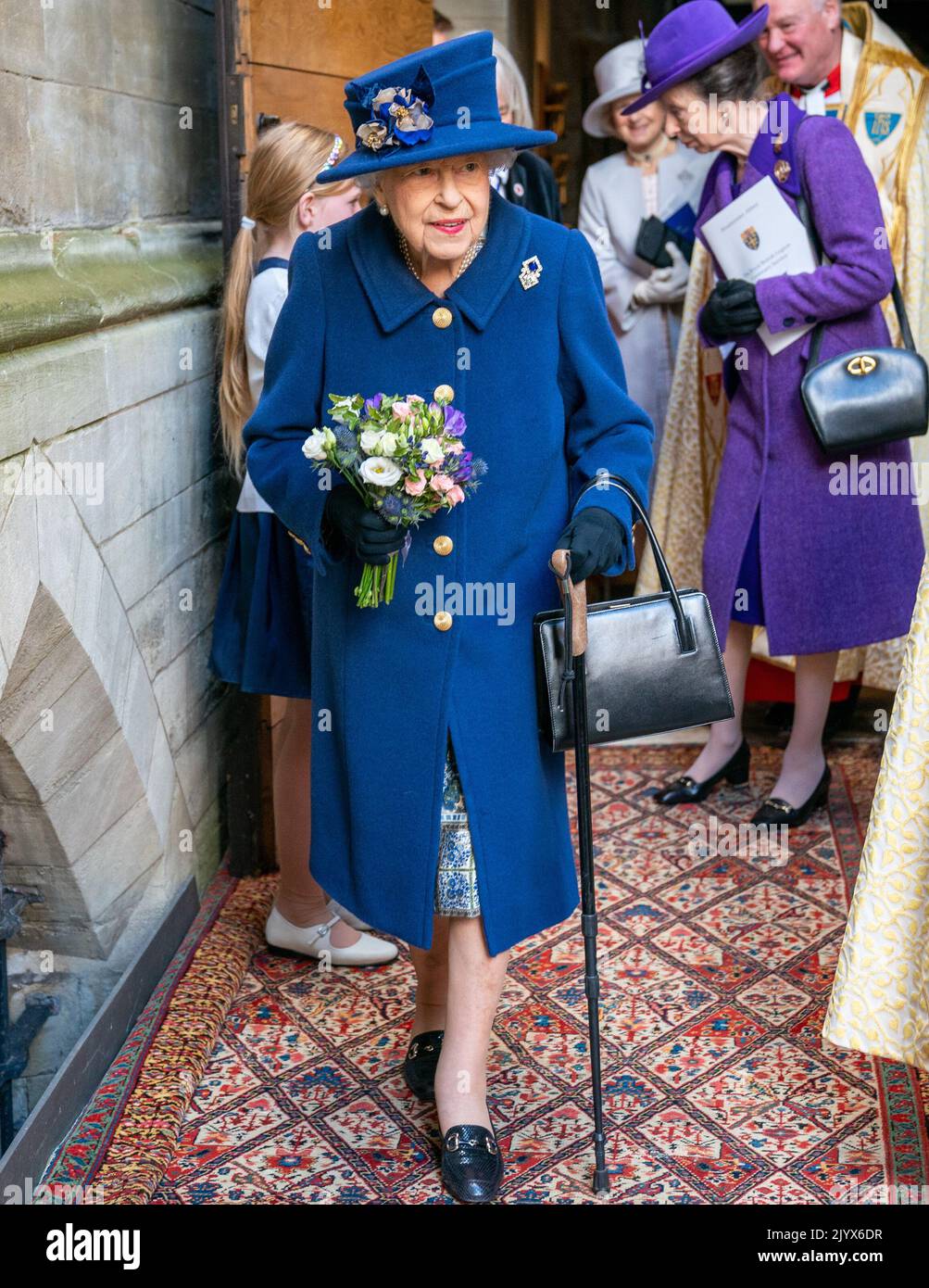 File photo dated 12/10/2021 of Queen Elizabeth II using a walking stick ...