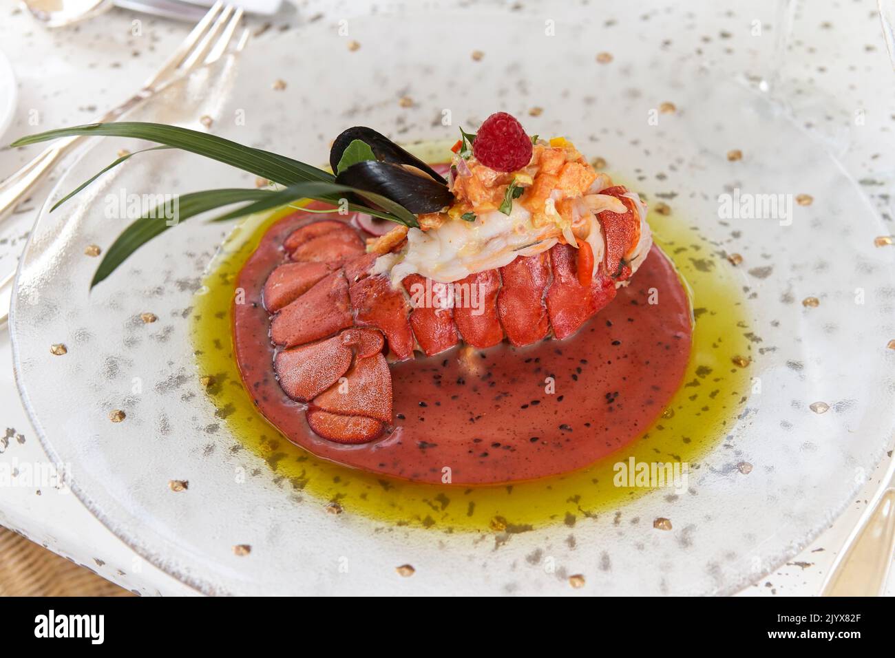 Fancy lobster tail plate hi-res stock photography and images - Alamy
