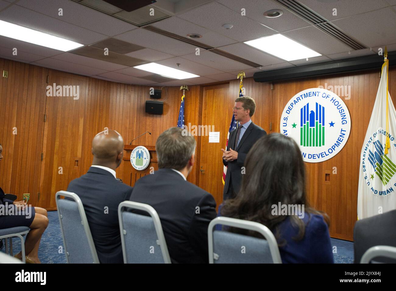 Swearing-in ceremony, with Secretary Shaun Donovan, for group of senior ...