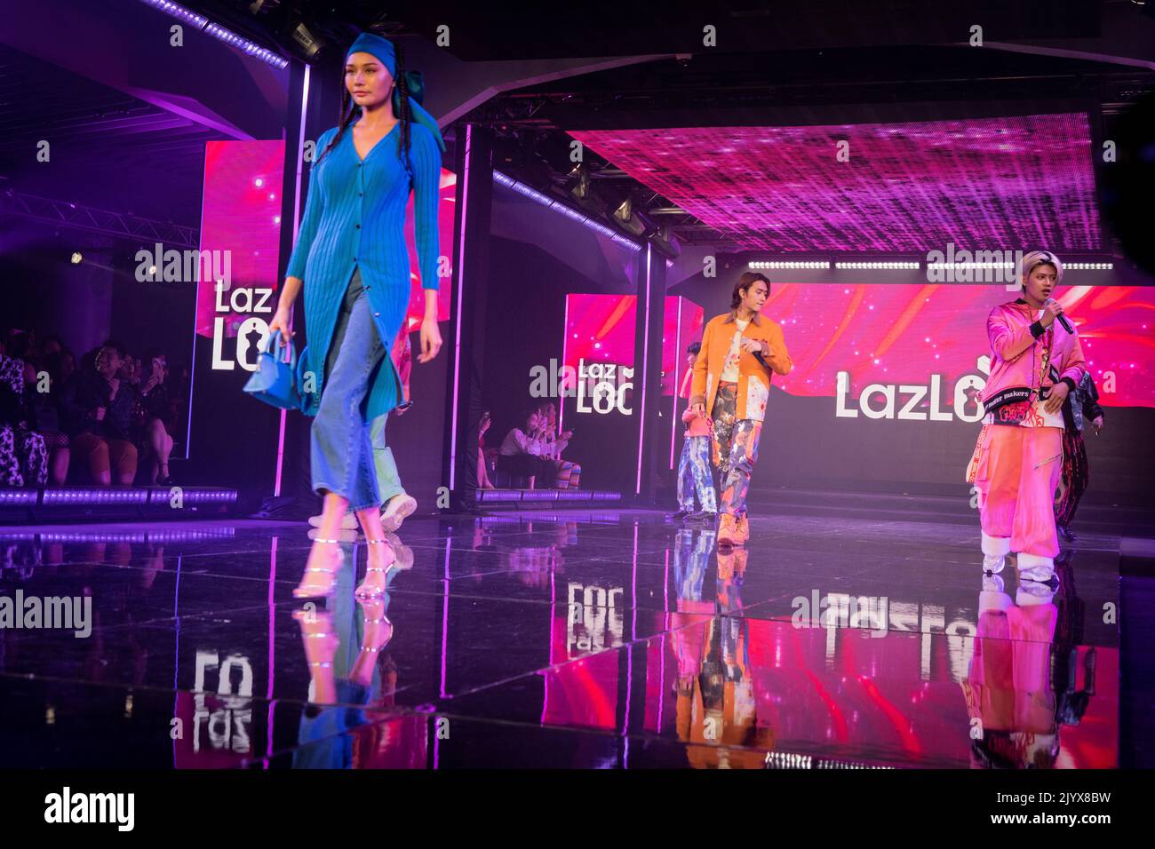 Bangkok, Thailand. 09th Sep, 2022. Members of Thai band LAZ1 perform ...