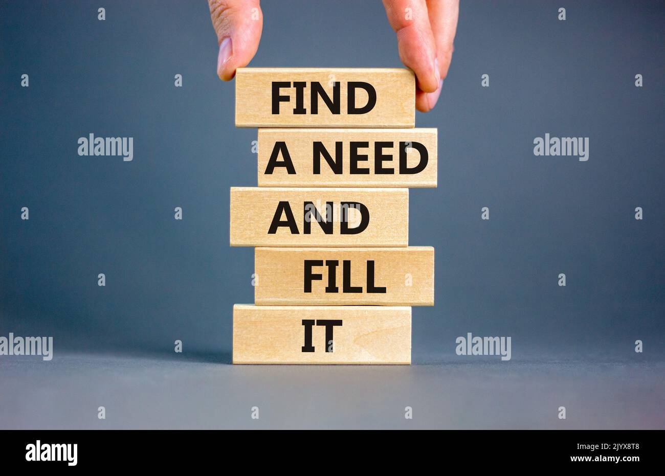 Find a need and fill it symbol. Concept words Find a need and fill it ...
