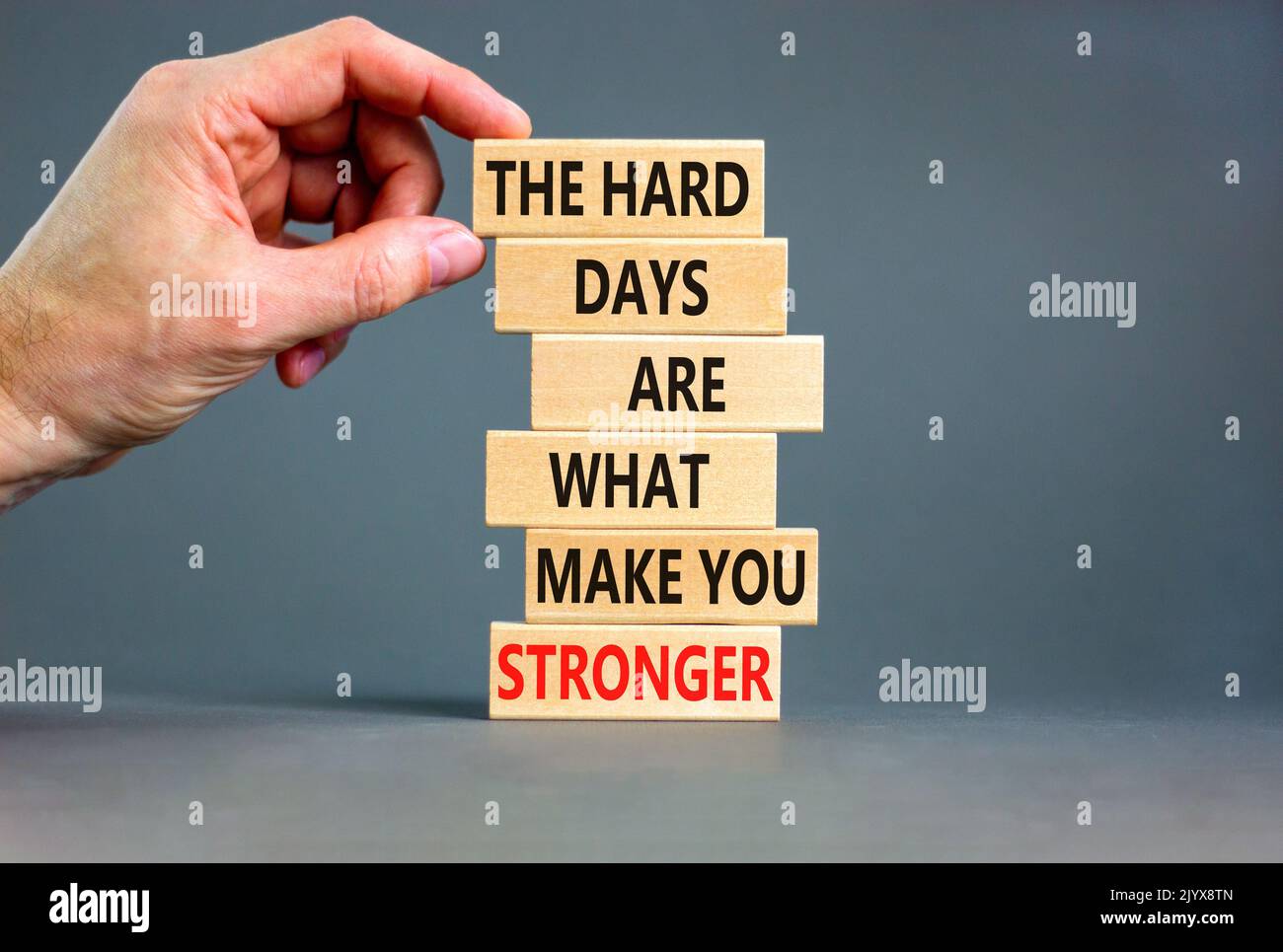 Support and be stronger symbol. Concept words The hard days are what ...