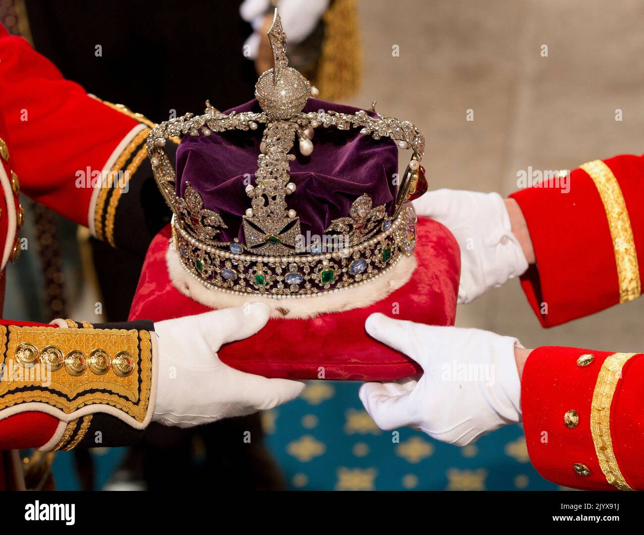 File photo dated 4/6/2014 of The Imperial State Crown worn by Queen ...