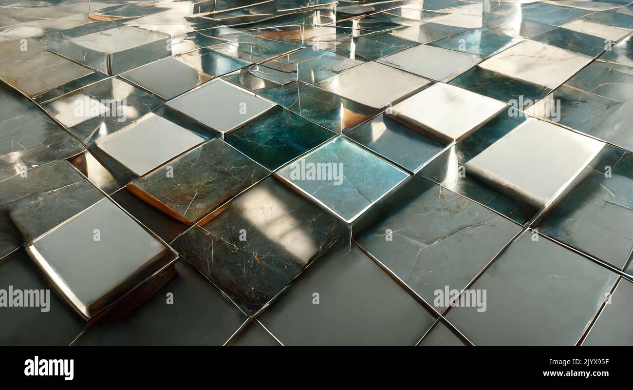 The tile floor of gray marble bricks - Digital Generate Image Stock ...