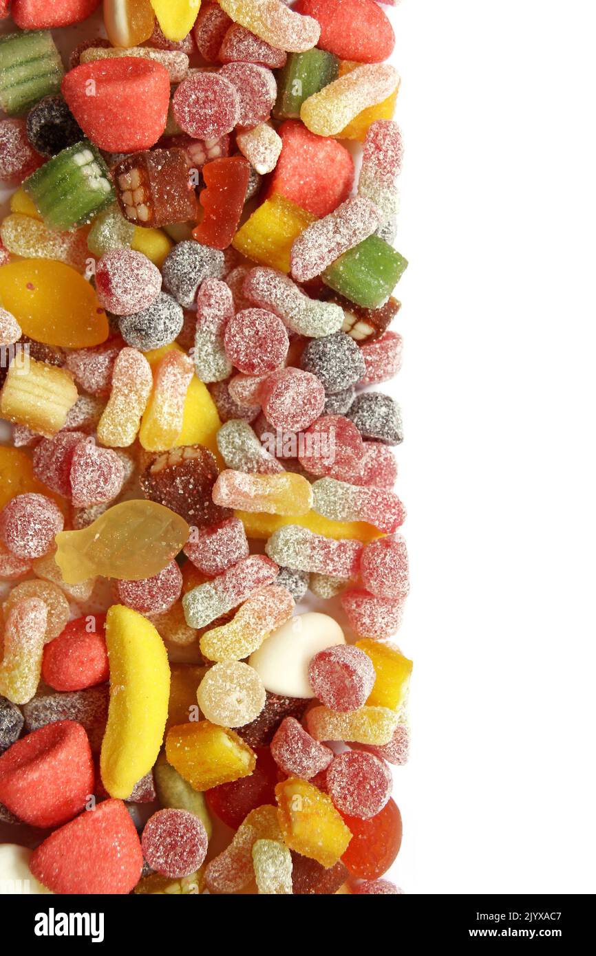 Sweet candy background with copy space on the right margin Stock Photo ...