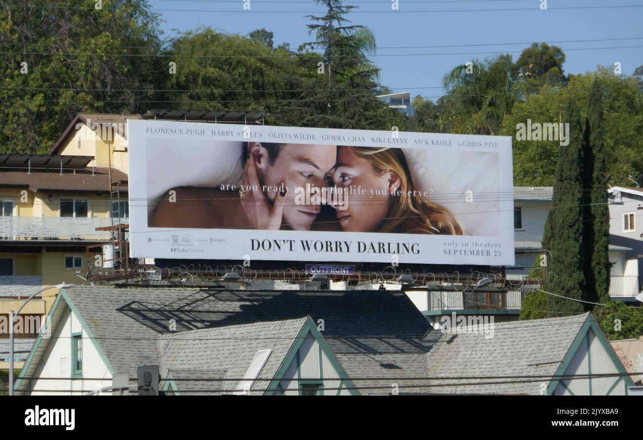 Los Angeles, California, USA 6th September 2022 Warner Brothers Don't Worry Darling Billboard ...