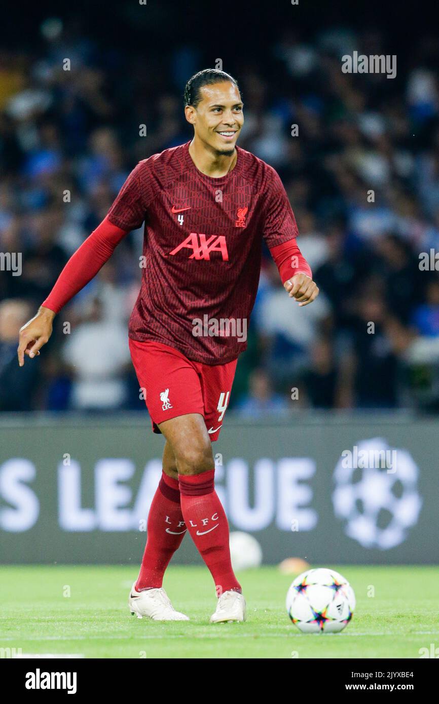 Liverpool's Dutch defender Virgil van Dijk controls the ball before the ...