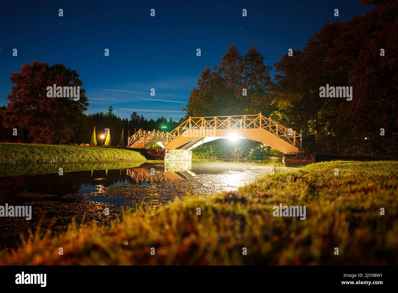 Wooden bridge in Lahemaa national park in Estonia Stock Photo - Alamy