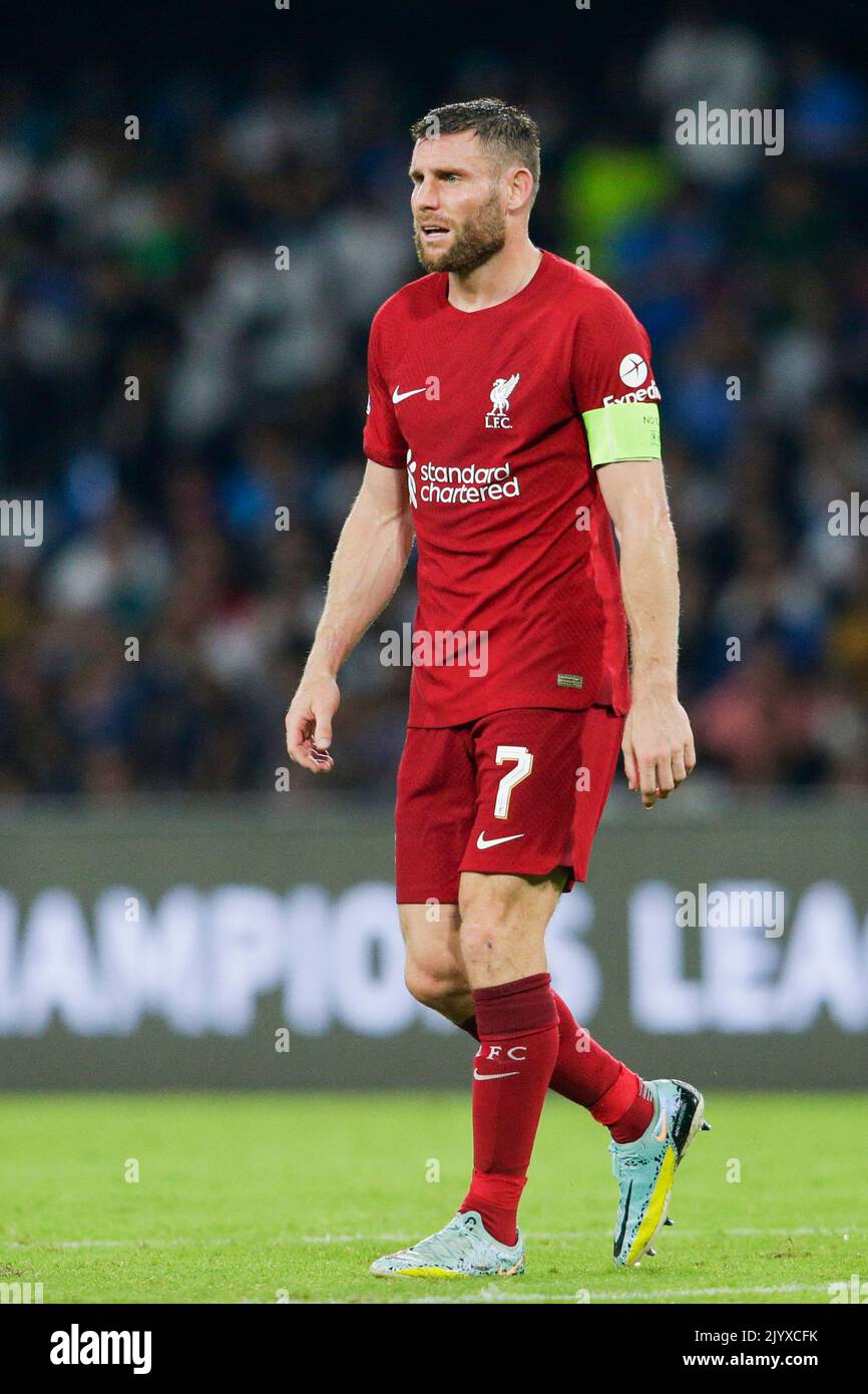 Liverpool's English midfielder James Milner looks during the Champions ...