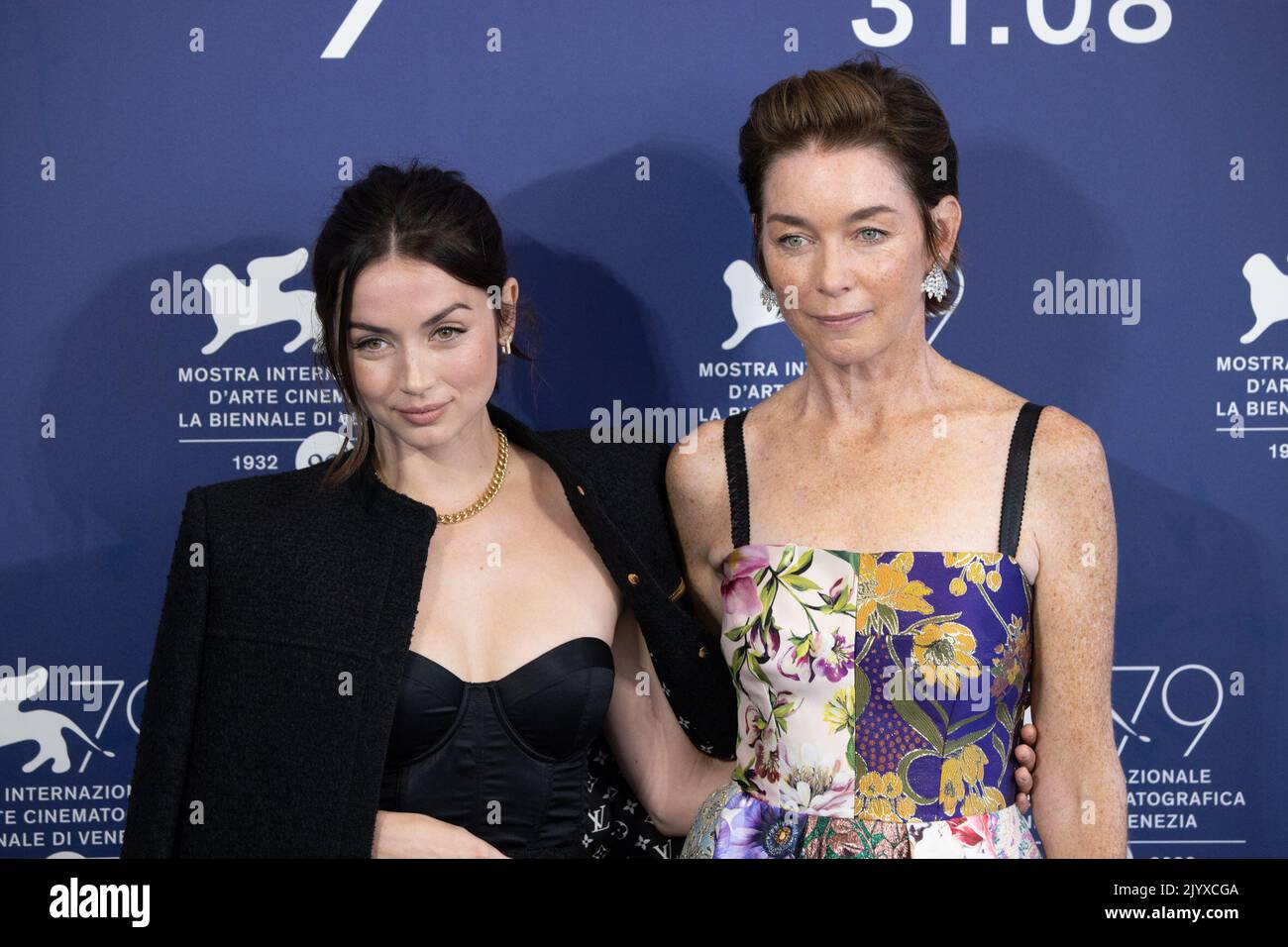 Ana De Armas and Julianne Nicholson attend the photocall for "Blonde ...