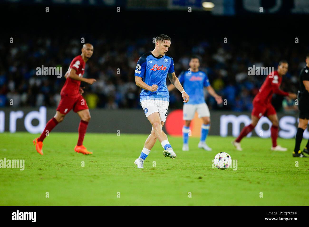 SSC Napoli's Polish midfielder Piotr Zielinski controls the ball during ...