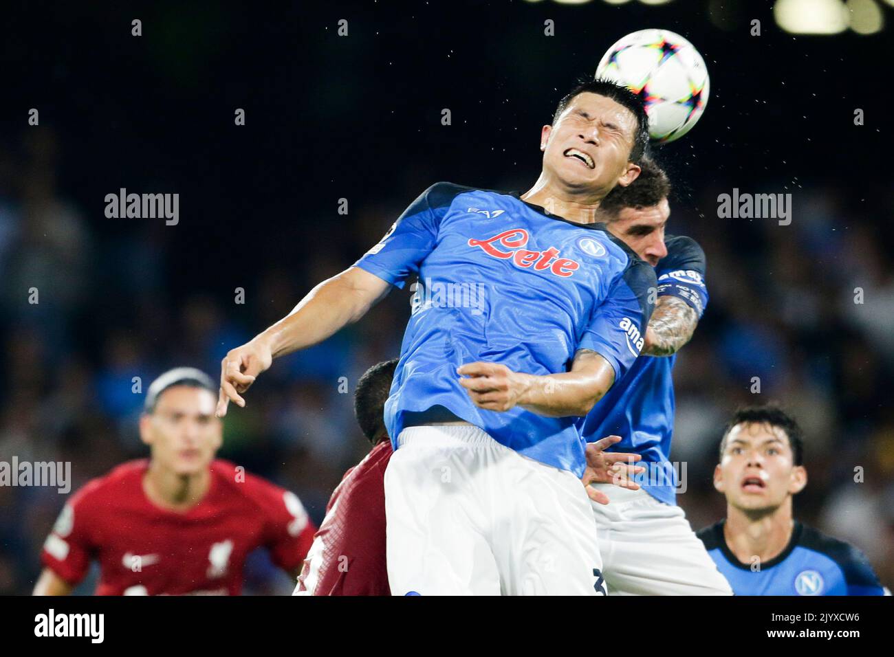 SSC Napoli's Korean defender Kim Min Jae controls the ball during the ...
