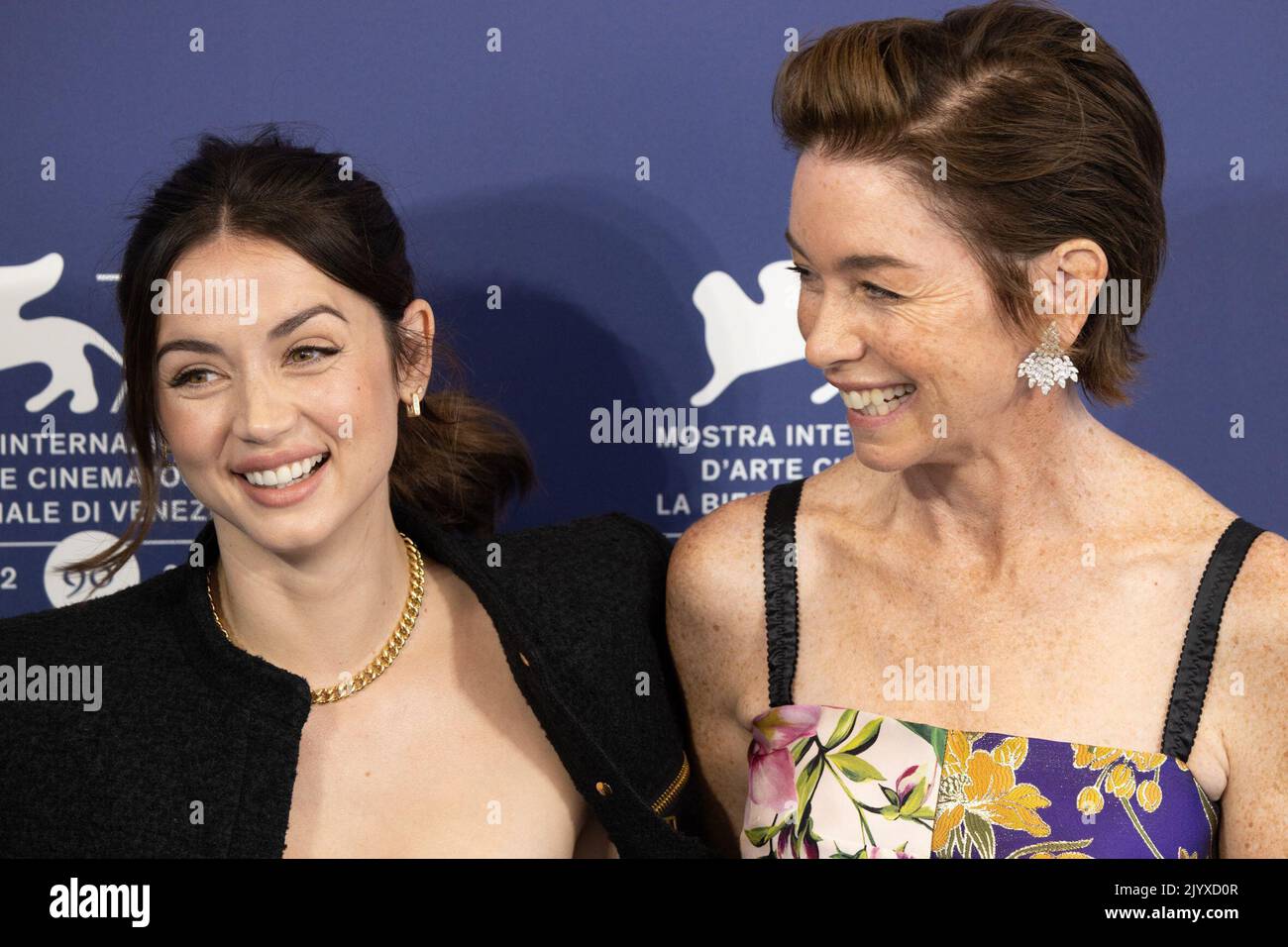 Ana De Armas and Julianne Nicholson attend the photocall for "Blonde ...
