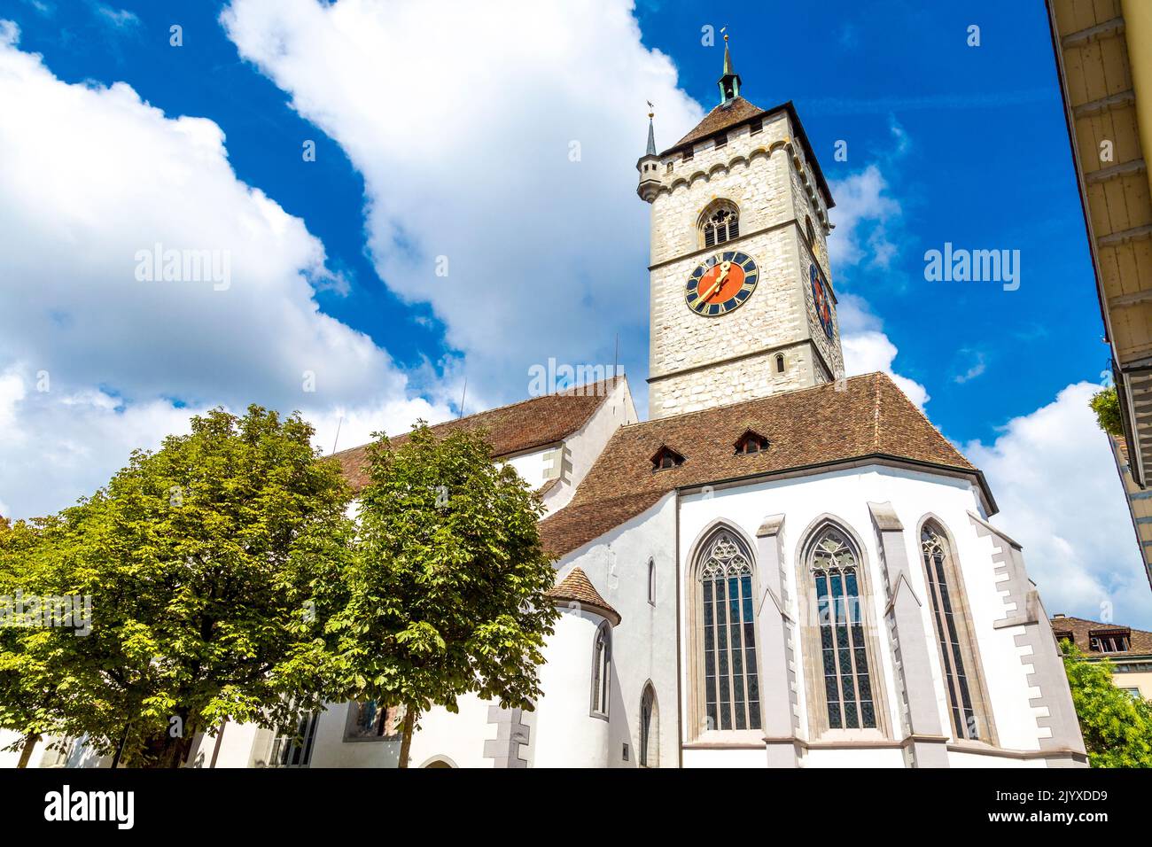 Exterior of Church of St. Johann in Schaffhausen, Switzerland Stock ...