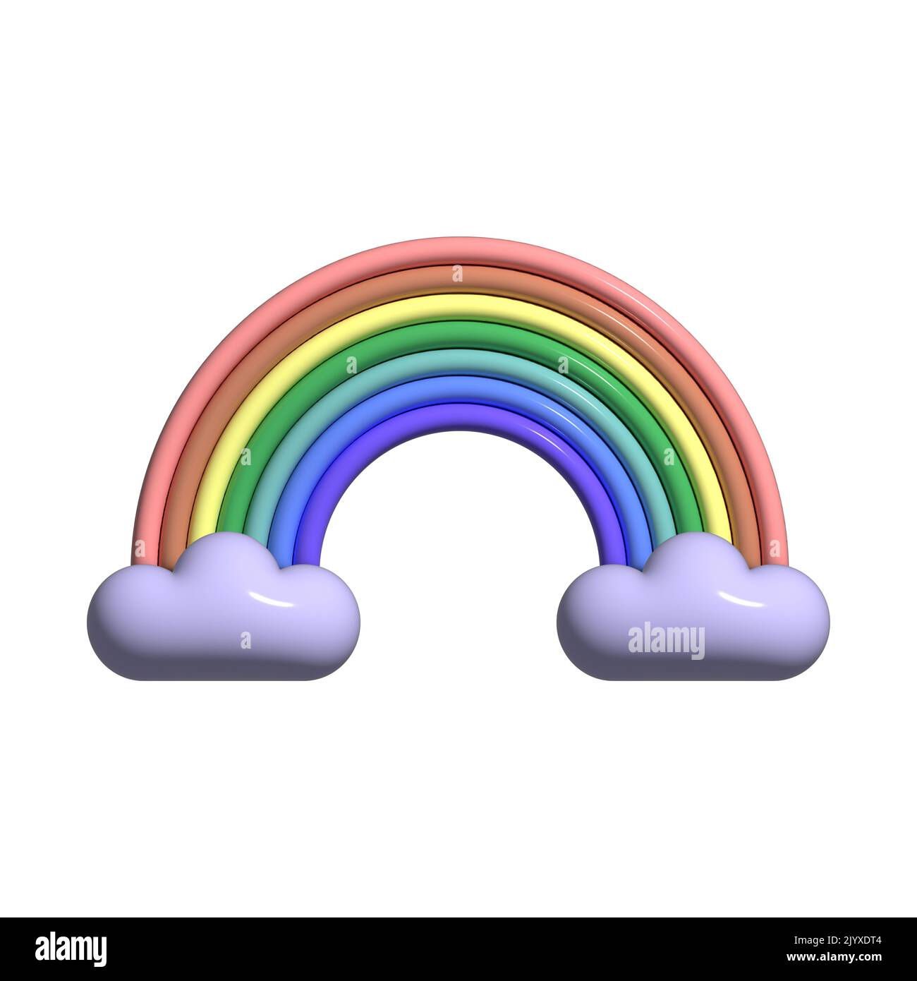 Happy rainbow 3D rendering Stock Photo - Alamy