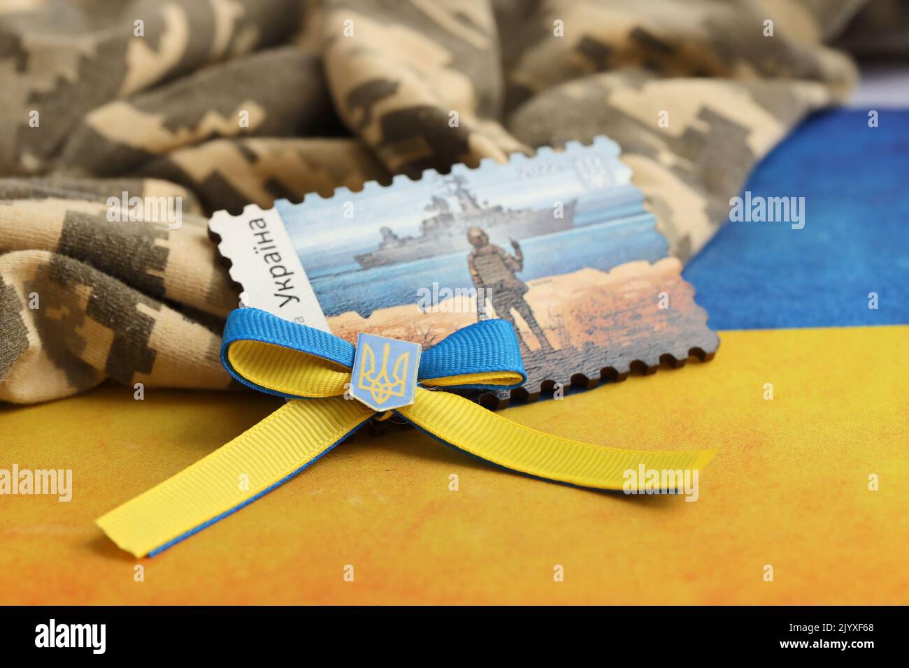 TERNOPIL, UKRAINE - SEPTEMBER 2, 2022 Famous Ukrainian postmark with ...