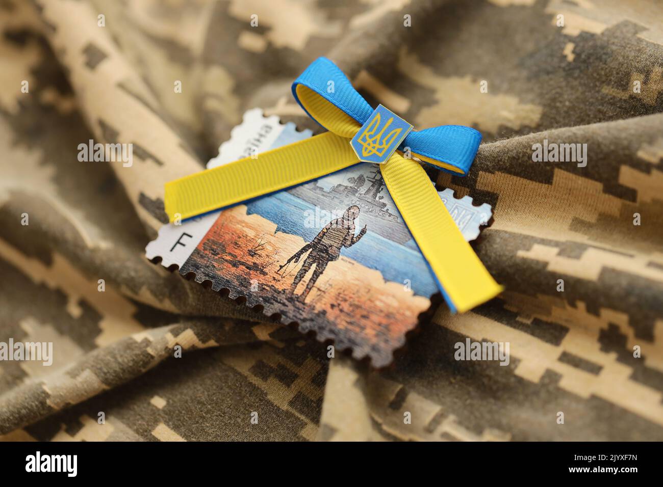 TERNOPIL, UKRAINE - SEPTEMBER 2, 2022 Famous Ukrainian postmark with ...