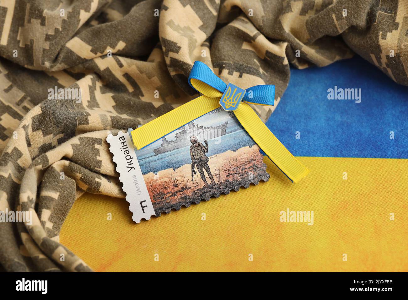 TERNOPIL, UKRAINE - SEPTEMBER 2, 2022 Famous Ukrainian postmark with ...