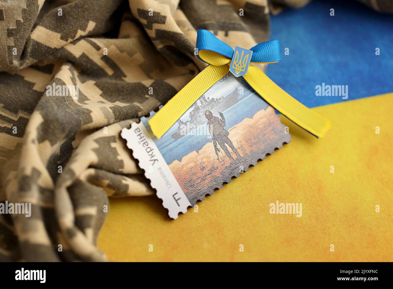 TERNOPIL, UKRAINE - SEPTEMBER 2, 2022 Famous Ukrainian postmark with ...