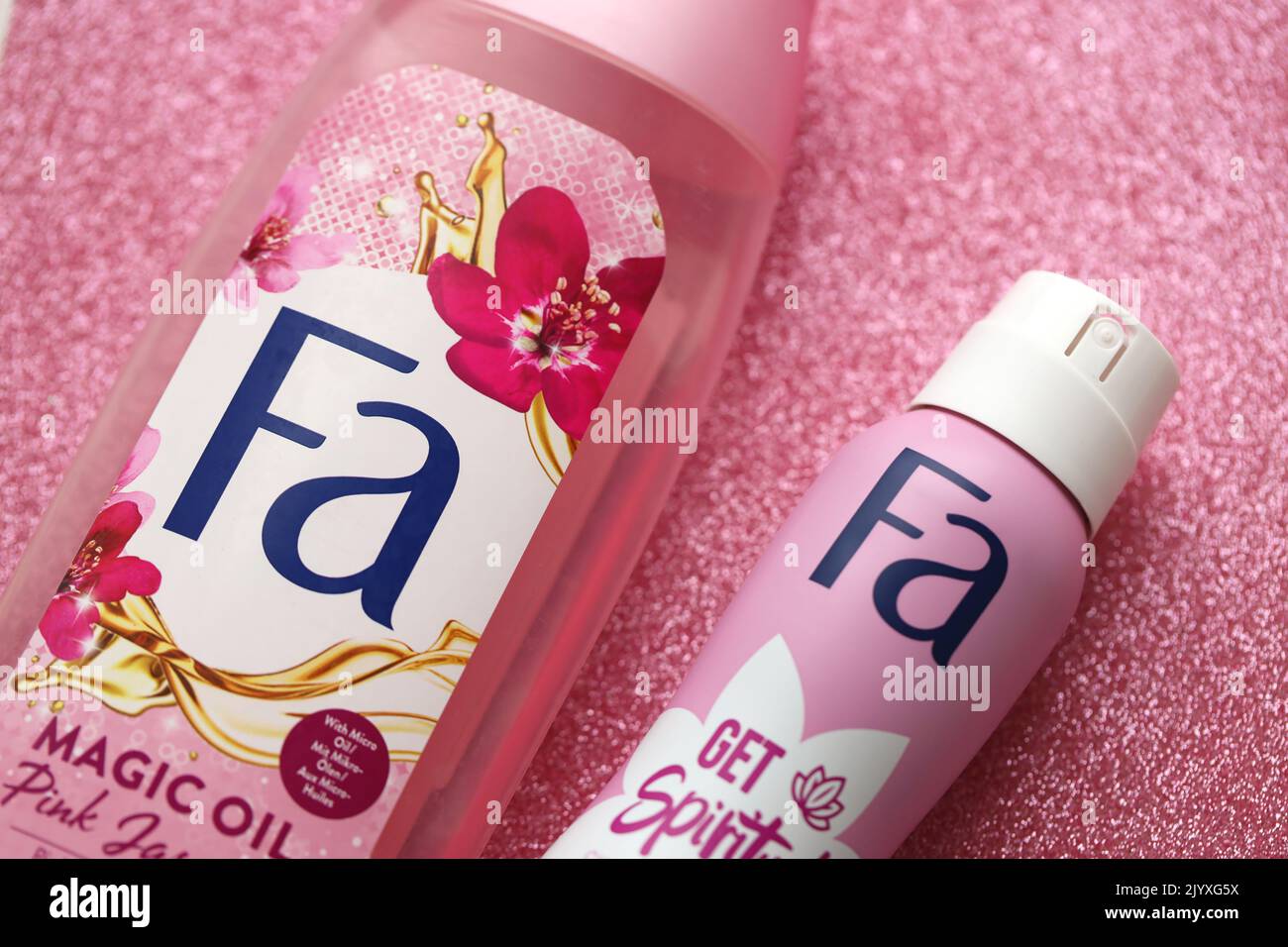 TERNOPIL, UKRAINE - SEPTEMBER 2, 2022 Bottle of Fa Get Spiritual and Fa ...