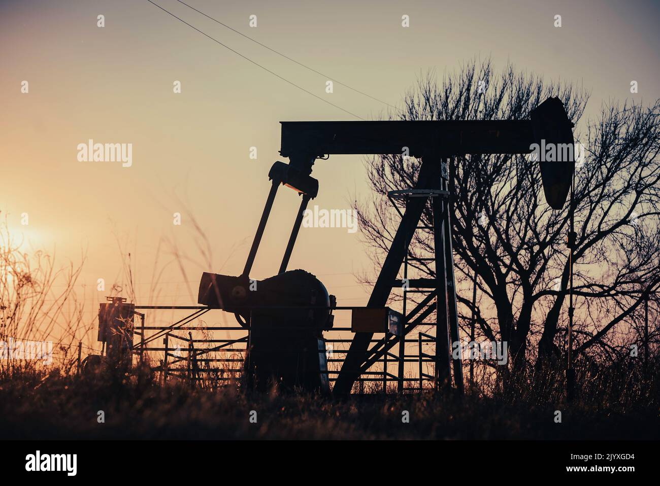 Texas Oil Pump Jack Sunset Photos