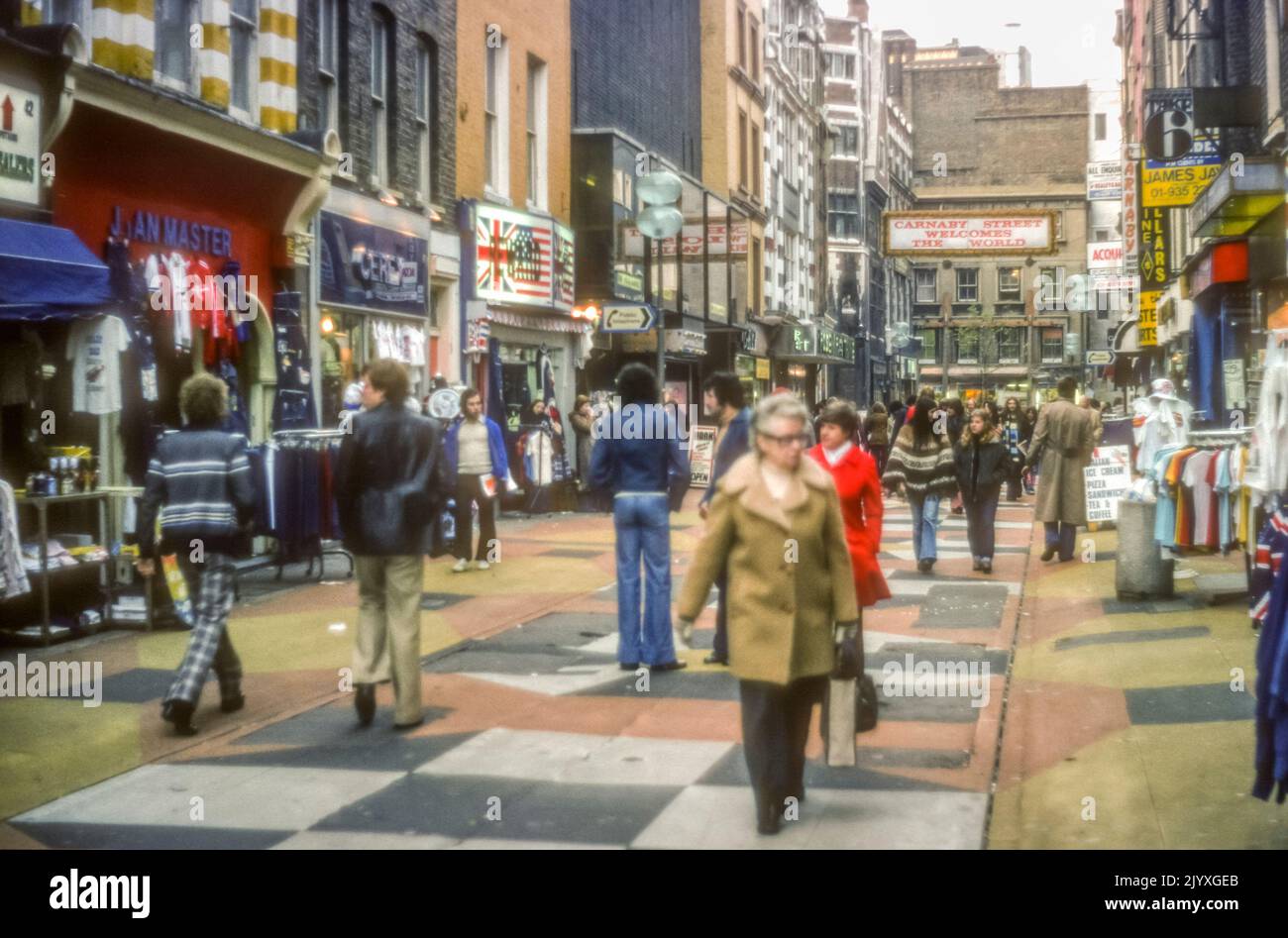 1970s archive photograph of Carnaby Street, Soho Stock Photo - Alamy