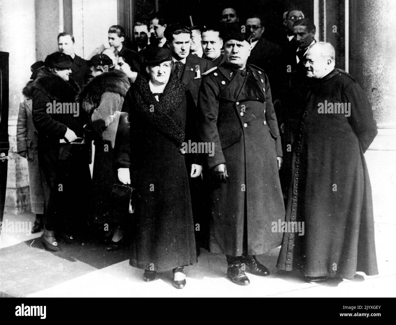 Mussolini Attends Wedding Of His Niece - Signor Mussolini leaving the ...
