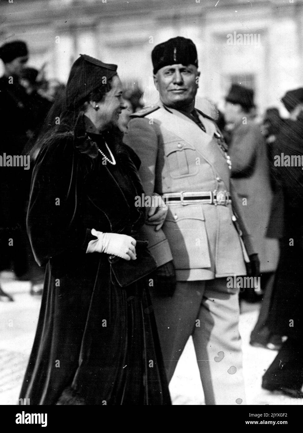 Duce's niece, Rosa Mussolini, weds Count Giovanni Teodorani in Rome ...
