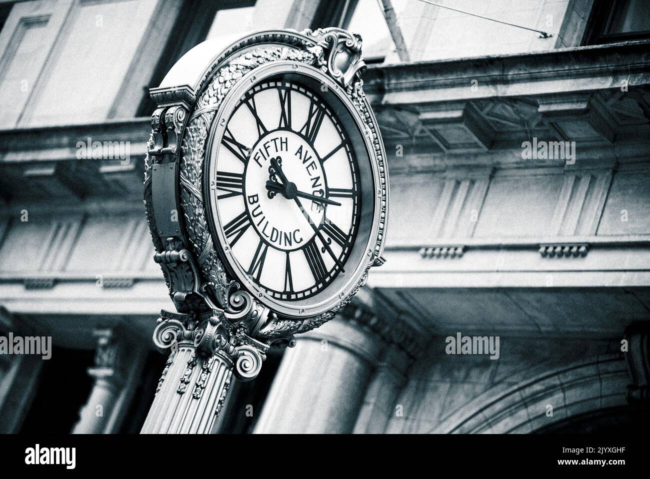 The Fifth Avenue Building clock, between East 23rd and 24th Streets ...