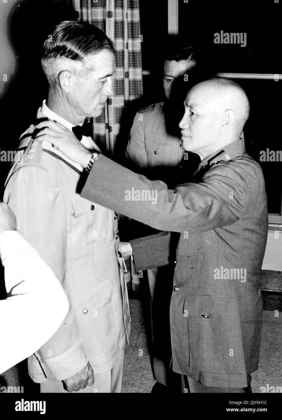 President Chiang Kai-shek confers the Grand Cordon of the Order of ...