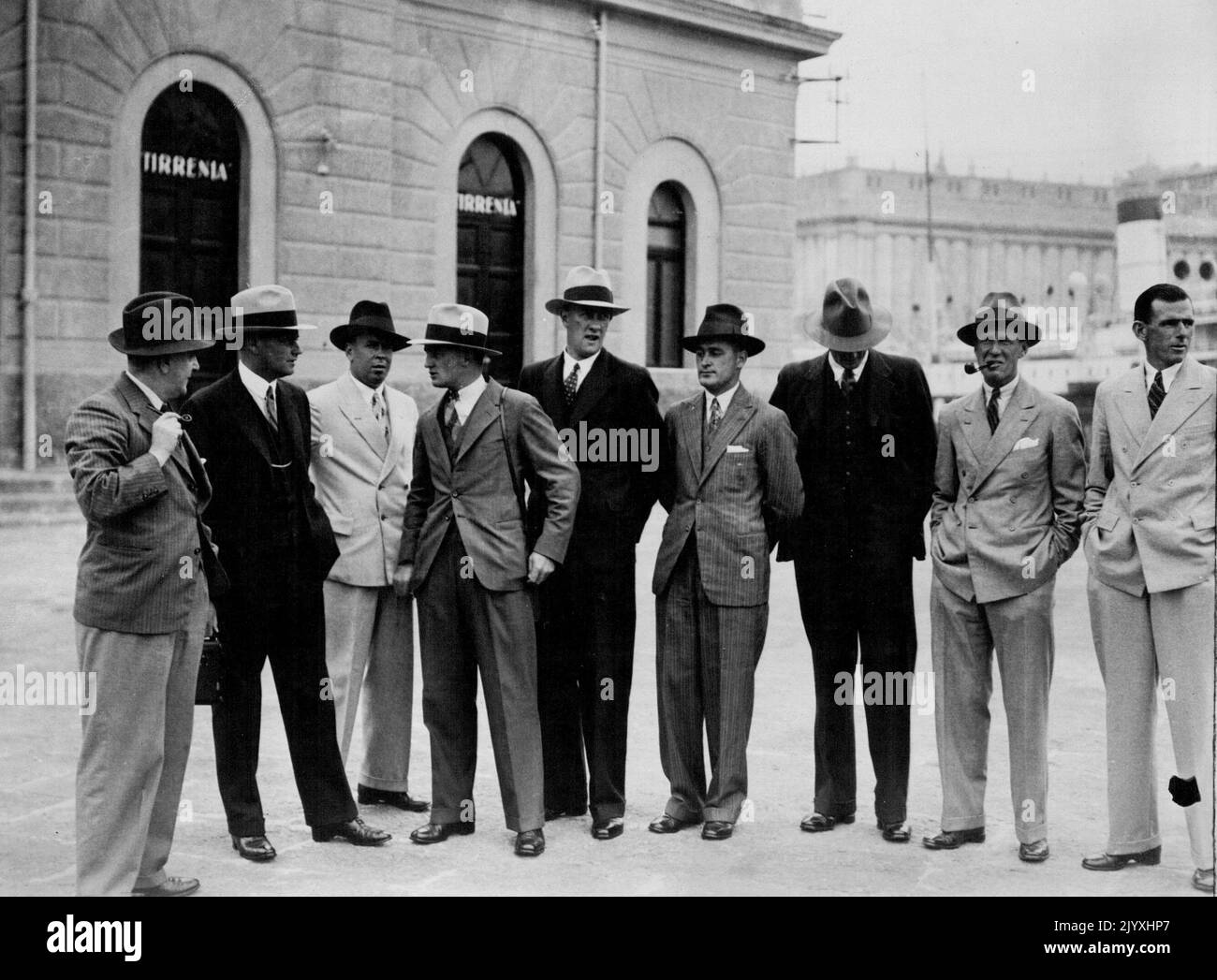 Australian Test Team at Naples -- Members of the team photographed ...