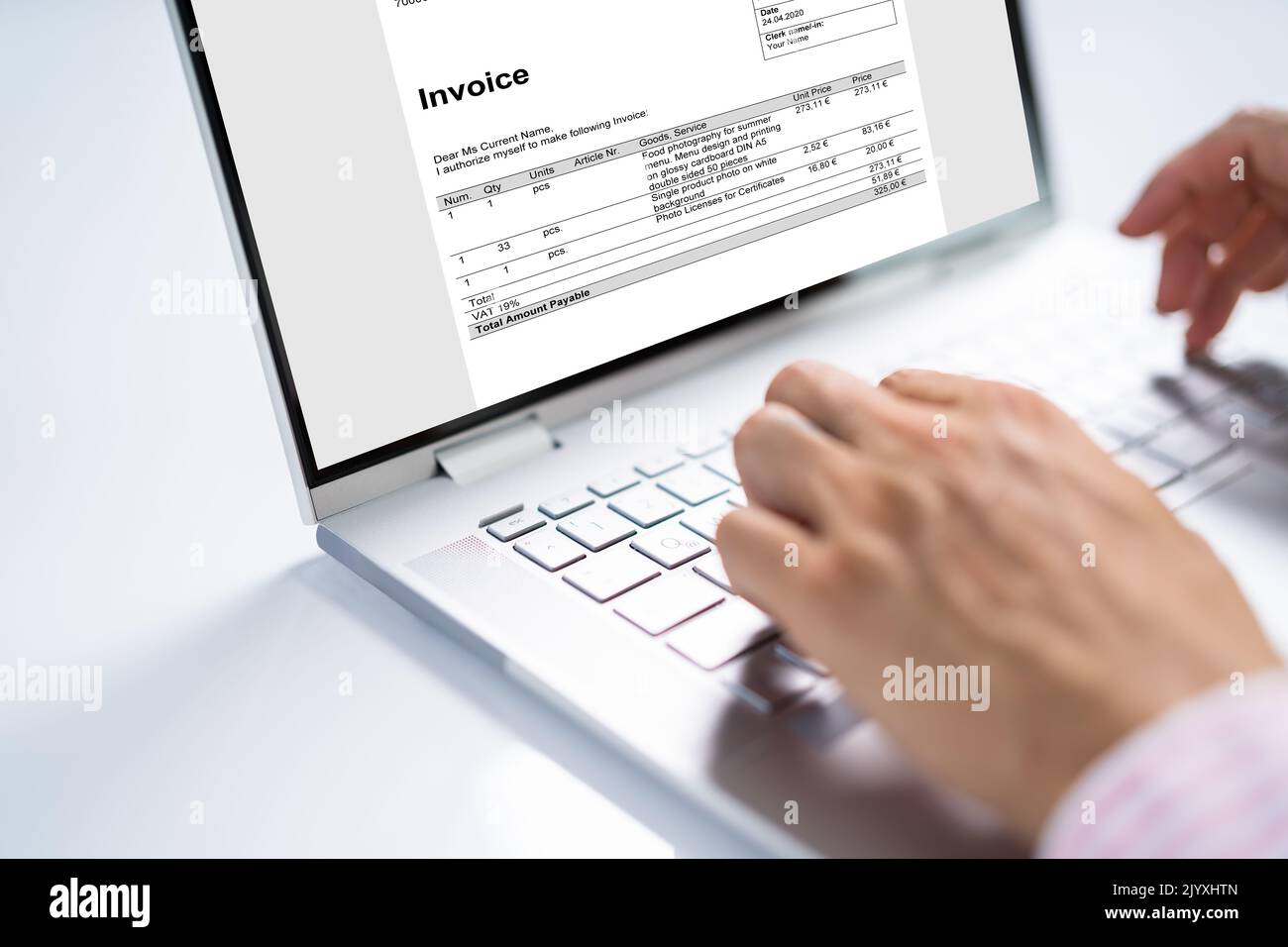 Online Invoice Management And Electronic Billing On Computer Stock ...
