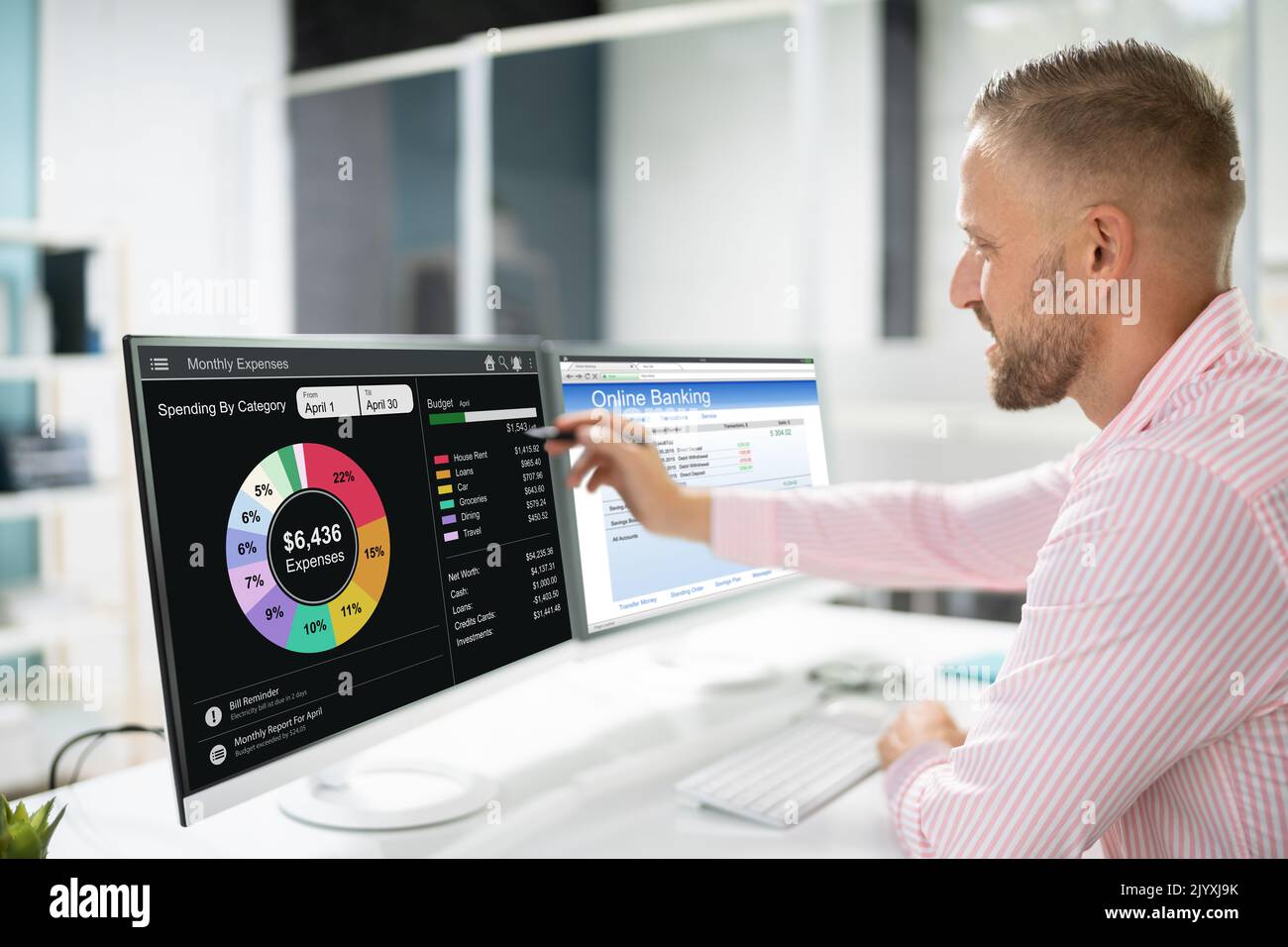 Money Planning Budget Tracker App On Laptop Stock Photo - Alamy