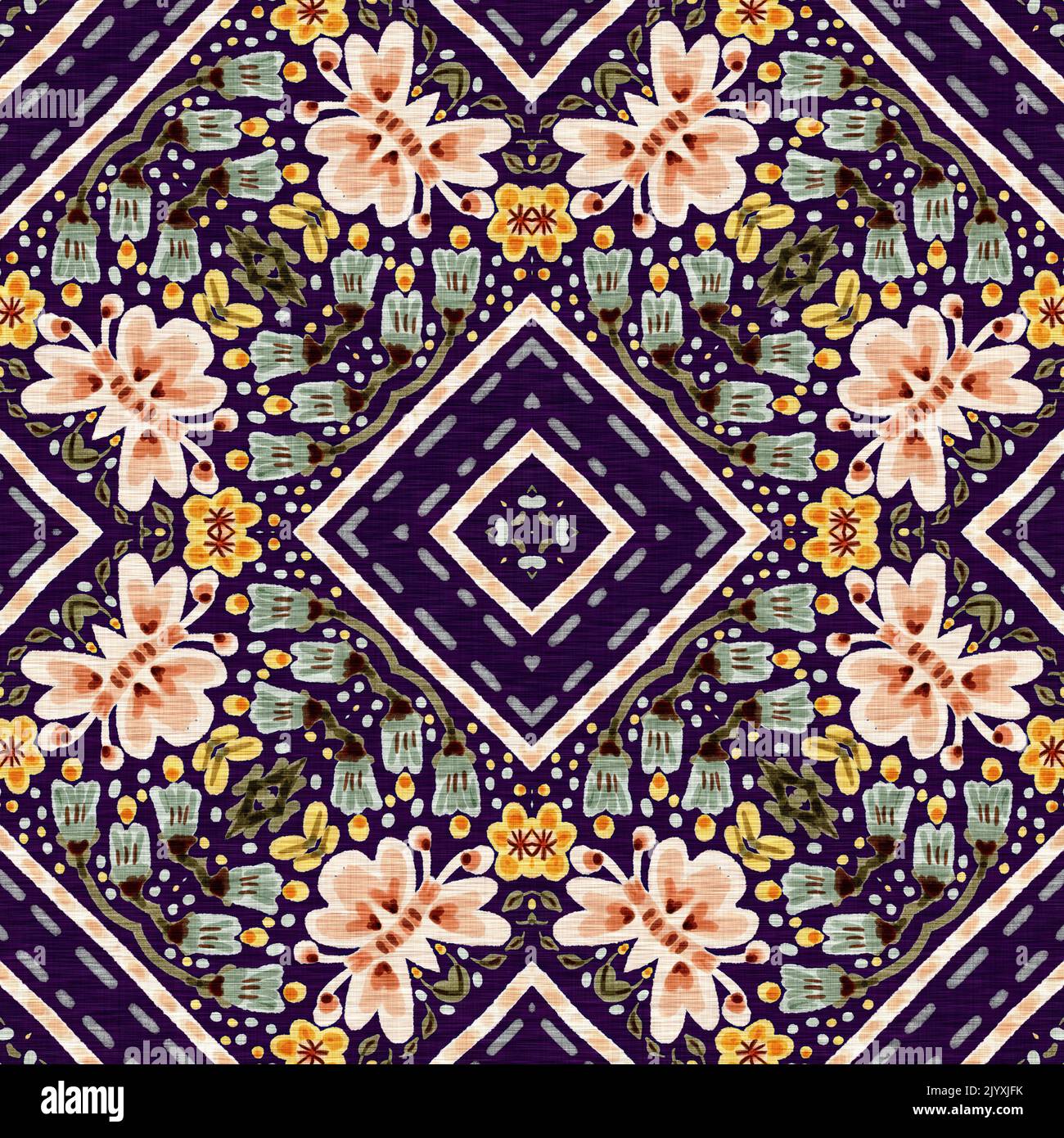 Rustic provence floral pattern background. Boho whimsical french swatch ...